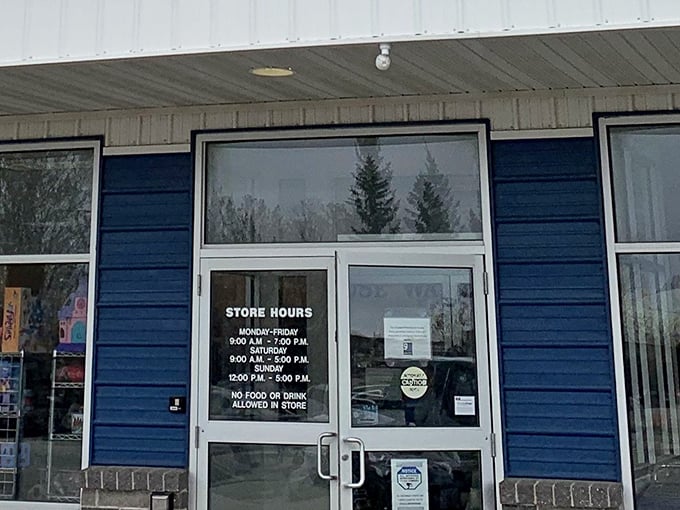 Store hours posted clearly&mdash;because even treasure hunting expeditions need proper planning.