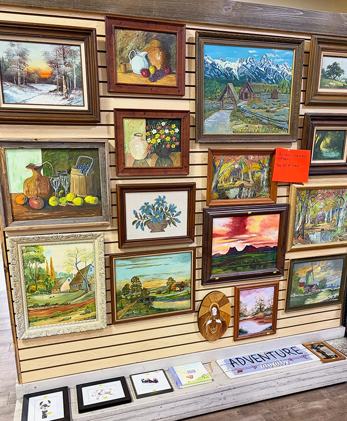 A gallery-worthy collection of framed artwork proves one person's castoff is another's masterpiece. Museum-quality finds without the museum-quality prices!