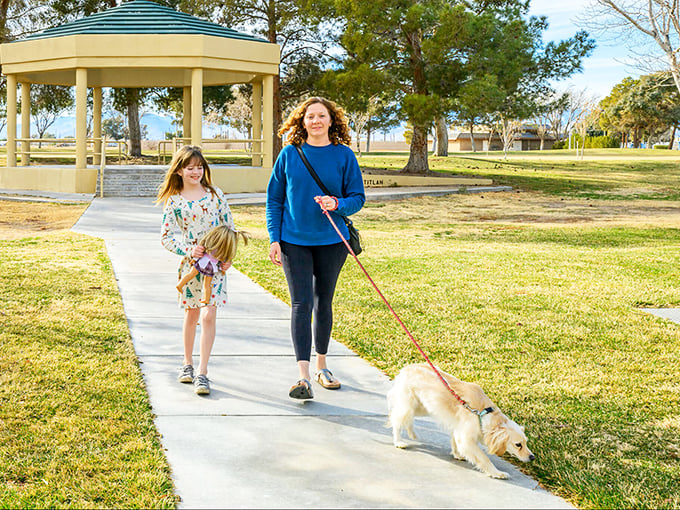 Freedom Park offers a slice of small-town serenity where families and four-legged friends can enjoy California sunshine without coastal price tags.