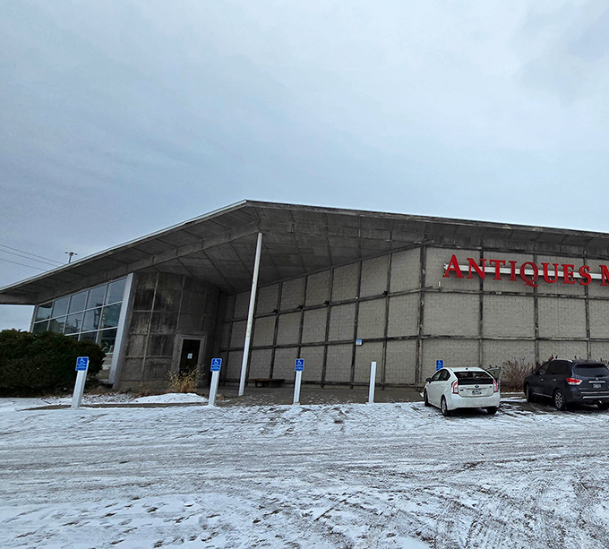 Even on cloudy Minnesota days, that iconic red signage promises sunshine in the form of vintage treasures waiting inside.