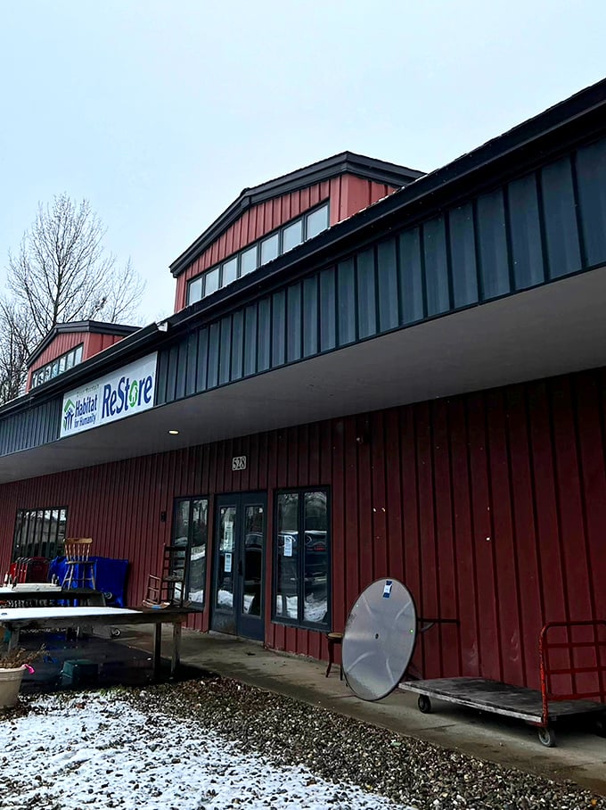 Winter, spring, summer, or fall—the ReStore's welcoming facade remains a constant source of affordable treasures for Vermonters.