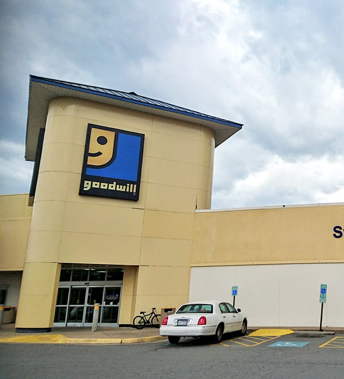 Morning light bathes the cream-colored facade, where today's cast-offs become tomorrow's prized possessions.