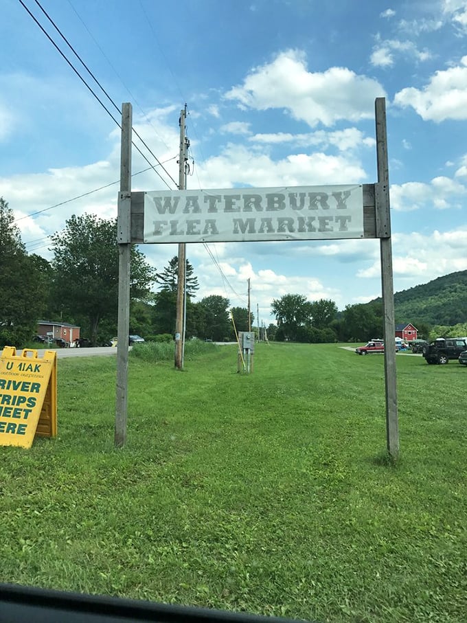 The humble entrance sign belies the wonderland of discoveries waiting just beyond those wooden posts.