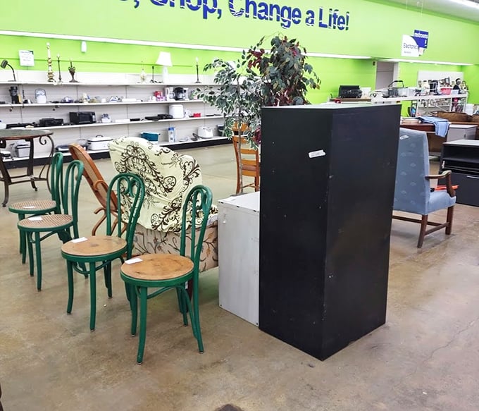 These mint-green bistro chairs aren't just furniture&mdash;they're time machines with stories to tell. Someone's dining room conversation pieces await their second act.