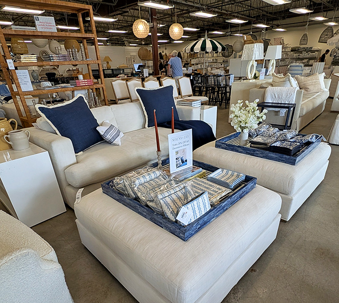 Coastal elegance meets comfort in furniture displays that make you reconsider every seating arrangement you've ever made at home.