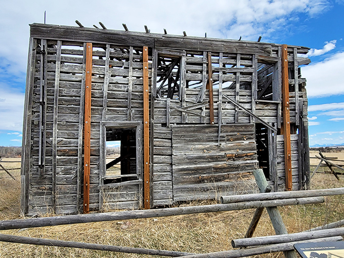 This weathered wooden skeleton isn't auditioning for a ghost town movie&mdash;it's the authentic remains of Gallatin City Hotel, where frontier dreams once lived.