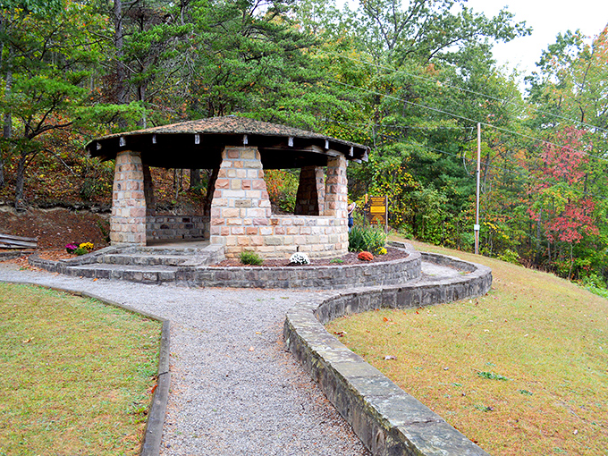 This charming stone gazebo isn't just Instagram-worthy&mdash;it's a testament to the craftsmanship of the Civilian Conservation Corps. History and beauty in perfect harmony.