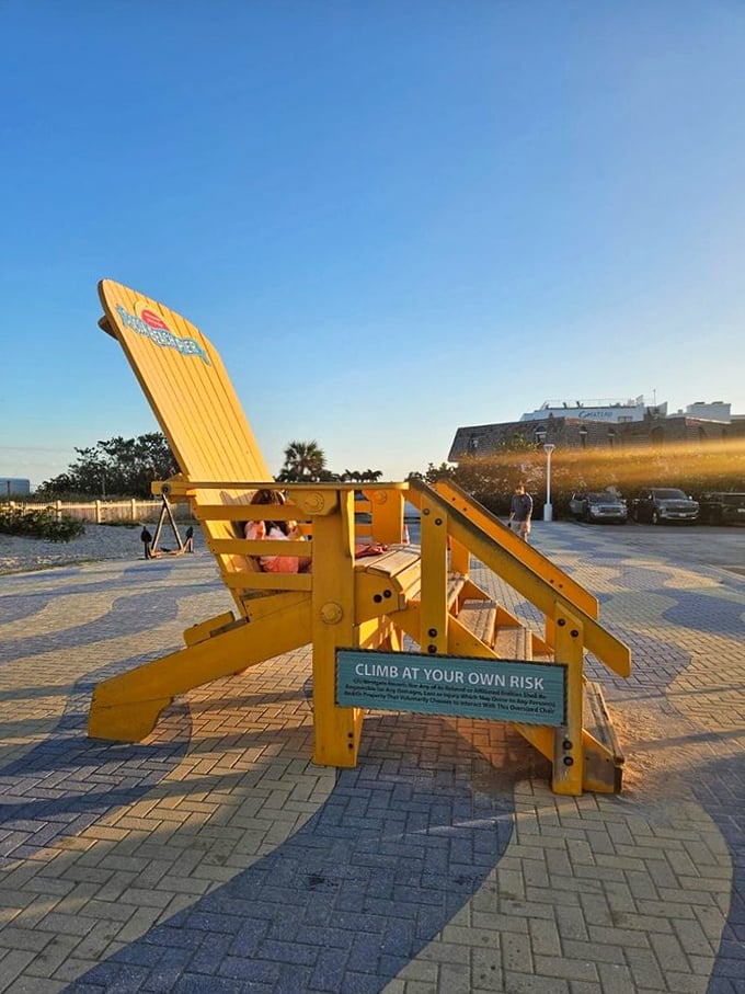 "Climb at your own risk" warns the sign on this oversized yellow chair. When regular beach selfies just won't cut it, Cocoa Beach offers larger-than-life photo ops.