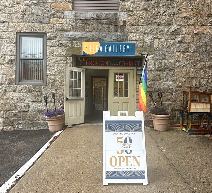 This stone gallery building has been showcasing contemporary art for decades, proving culture thrives in unexpected places. 