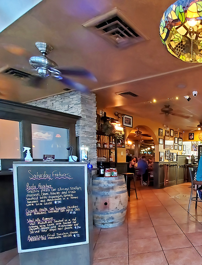 Warm lighting and welcoming atmosphere create the perfect setting where great Italian meals become even better memories.