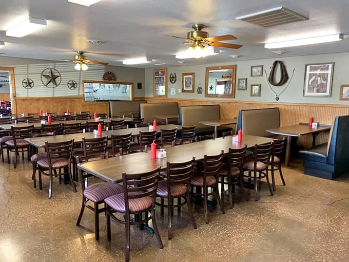 Classic Americana at its finest&mdash;wooden paneling, comfortable booths, and country decor create the perfect backdrop for serious comfort food consumption.