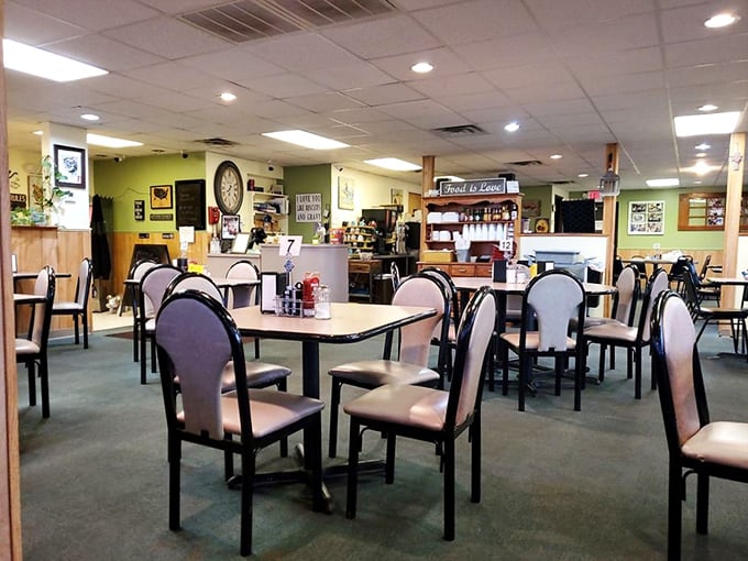 Simple, unpretentious dining room where conversations flow as freely as the coffee. No fancy frills, just the promise of exceptional food.