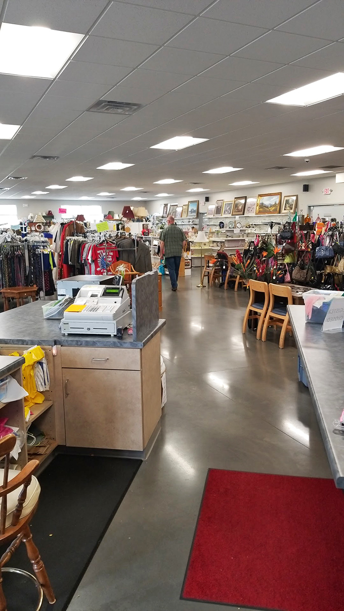 Step inside and the treasure hunt begins! Wide aisles and organized displays make navigating this secondhand wonderland a joy rather than a jumble.