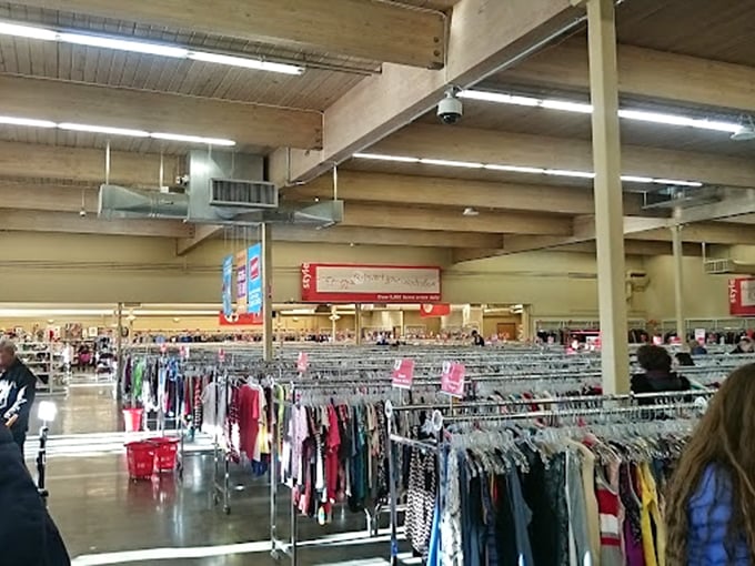 The industrial-scale interior might seem overwhelming at first, but seasoned thrifters know it's all about developing your own rhythm and scanning technique.