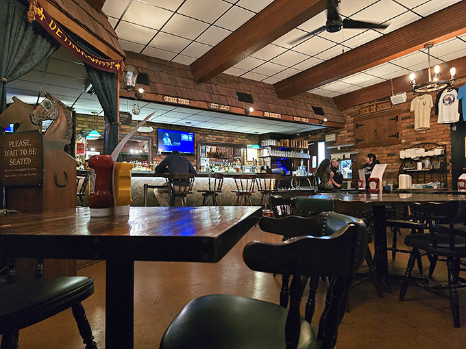 Where equestrian charm meets culinary adventure. The warm wooden interior invites you to saddle up for a slider safari unlike any other.