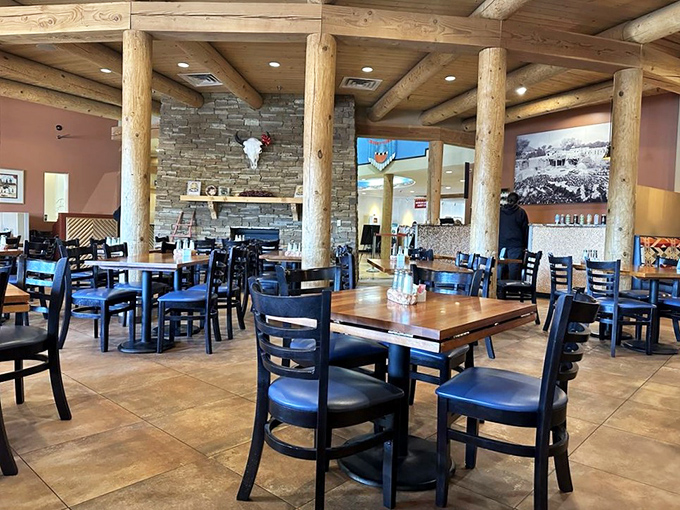 Wooden vigas and stone walls create a space that feels both museum-worthy and comfortably homey&mdash;like dining in a cultural treasure chest.