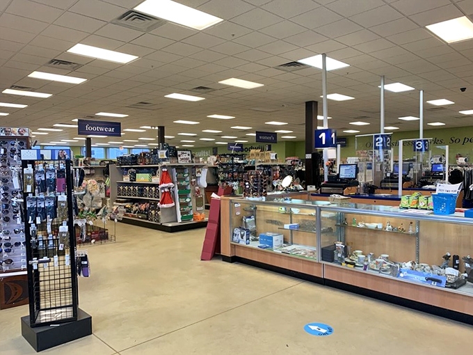 Bright lighting and clear organization transform what could be chaos into a shopper's paradise of possibility.