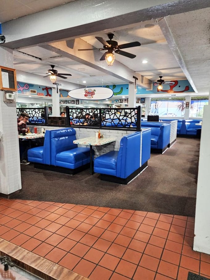 Classic blue booths and retro charm&mdash;where every seat feels like the best one in the house.
