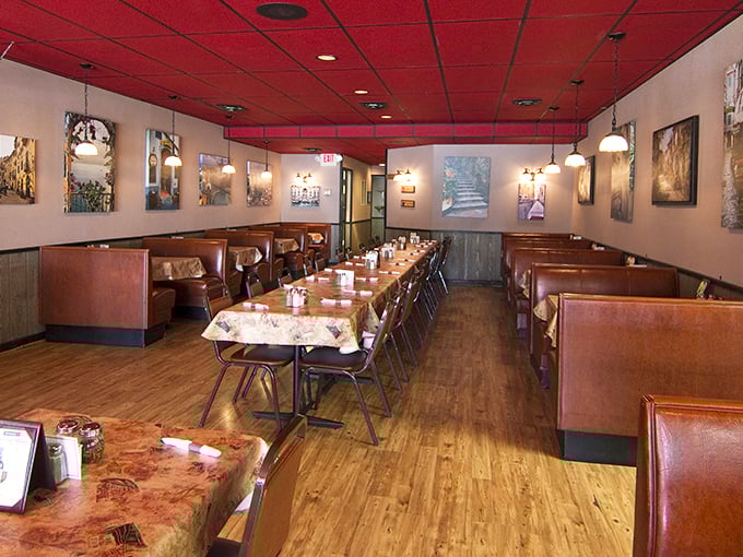 Step inside and you're transported to a simpler time when red ceilings, checkered tablecloths, and the promise of pasta meant everything was right with the world.