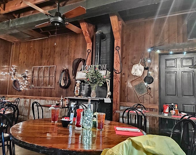 Wood paneling and rustic charm create an atmosphere where steak dinners feel like special occasions every single time.