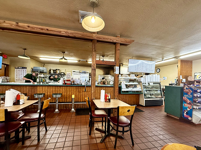 No-frills dining at its finest. The wood-paneled walls and simple tables tell you they're focusing on what matters most&mdash;the food that'll soon grace your plate.