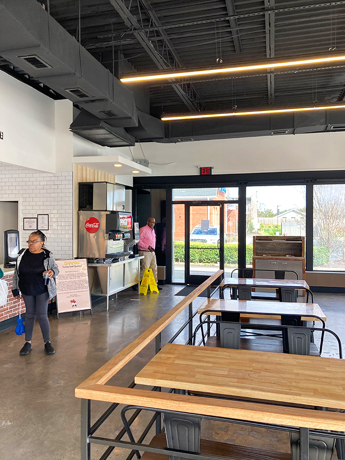 Modern industrial meets Southern comfort in this bright, airy space where the only thing more inviting than the decor is the aroma.