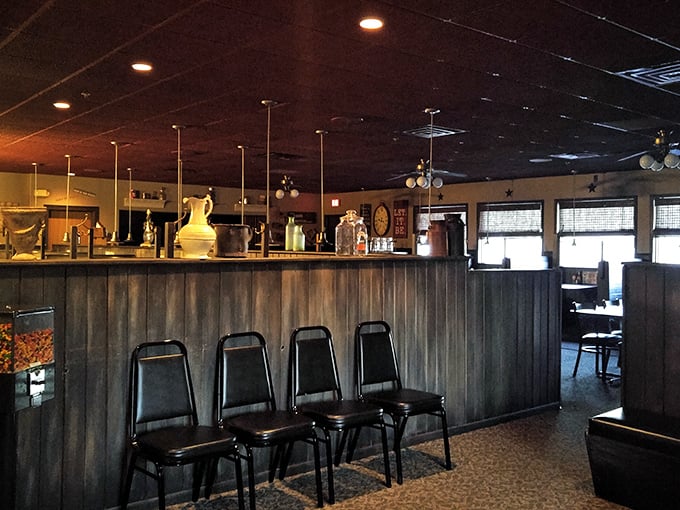 The classic wood-paneled interior strikes that perfect balance between "special occasion" and "come as you are" &ndash; North Dakota hospitality at its finest.