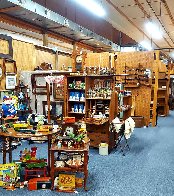 Step inside and prepare for sensory overload&mdash;aisles of vintage furniture, collectibles, and memorabilia create a maze where time stands delightfully still. 