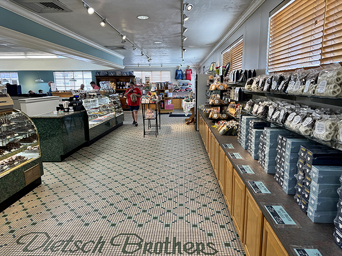 Step inside and the classic mosaic tile floor welcomes you to a wonderland of confections where calories don't count and time seems to stand still.