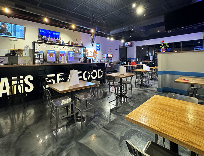 Industrial-chic meets seafood shack inside Krustaceans, where the polished concrete floors have witnessed countless crab-cracking victories.