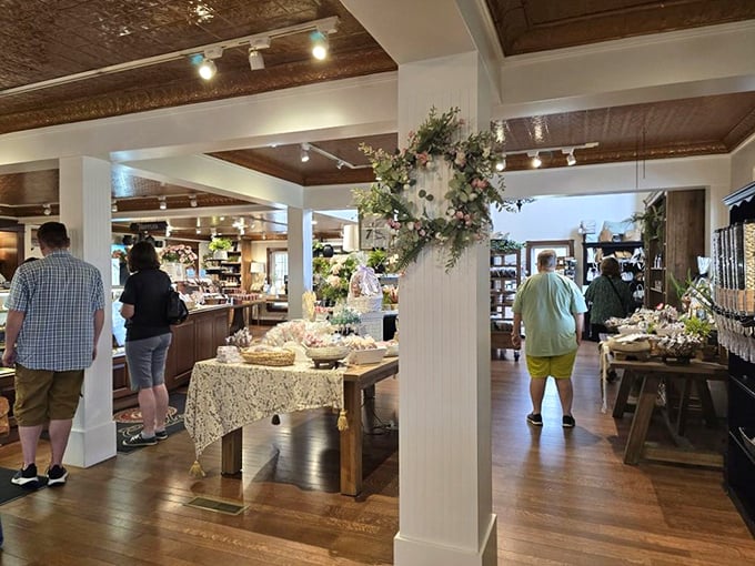 Step inside and prepare for sensory overload. The warm wooden floors and copper ceiling tiles create the perfect backdrop for treasure hunting of the sweetest kind.