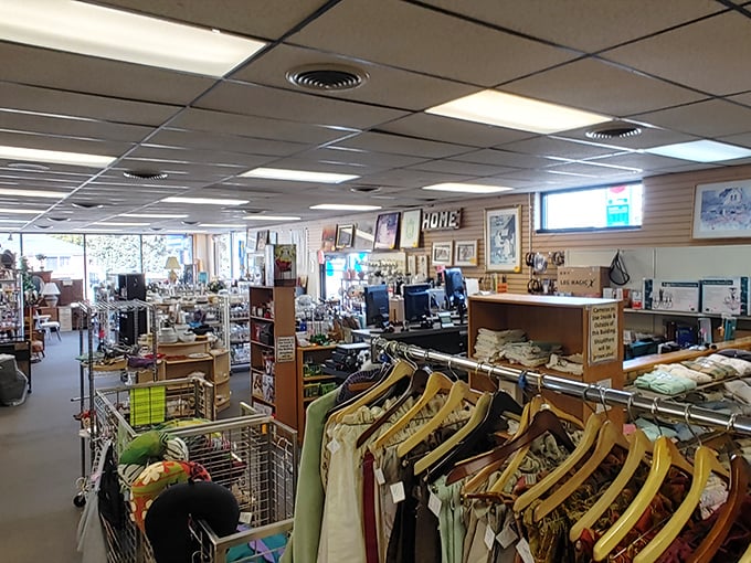 Organized chaos at its finest &ndash; racks of potential wardrobe upgrades await shoppers brave enough to hunt for that perfect piece.
