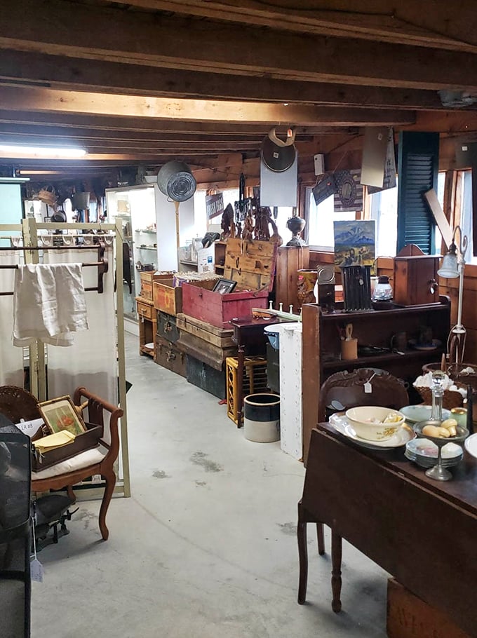 Wooden beams frame pathways through history, where each aisle feels like stepping into your eccentric great-aunt's attic&mdash;if she collected absolutely everything.