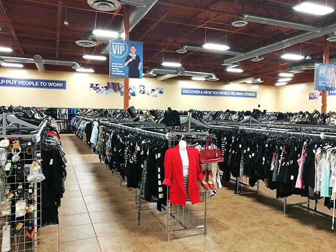 Rows upon glorious rows of potential discoveries await. That red blazer might be someone's next power outfit or Halloween costume inspiration.