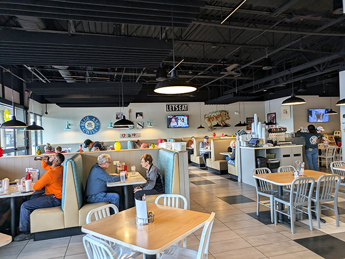 Inside, the diner-style comfort of Blue Ash Chili welcomes you like an old friend. The "LET'S EAT" sign isn't just decoration&mdash;it's a command you'll happily obey.