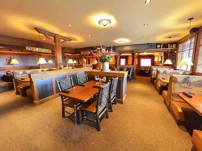 Inside, the warm wood tones and rustic charm create the perfect backdrop for the meat-centric drama about to unfold on your plate.