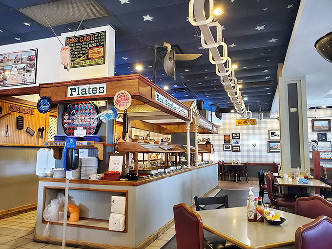 Beneath a ceiling of stars, the buffet awaits &ndash; a wooden-trimmed wonderland where breakfast dreams come true and diet plans go to die.