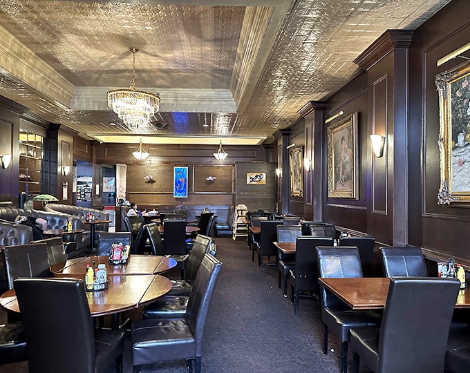 Step inside and time slows down &ndash; those ornate tin ceilings and crystal chandeliers aren't just decoration, they're a portal to Alaska's golden age.