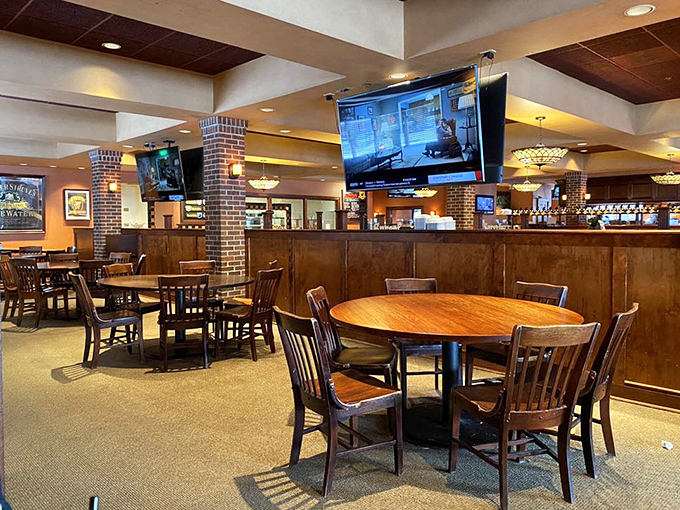 Wisconsin supper club meets modern sports bar&mdash;wooden tables, brick columns, and TVs strategically placed for when you can't miss the Packers game.