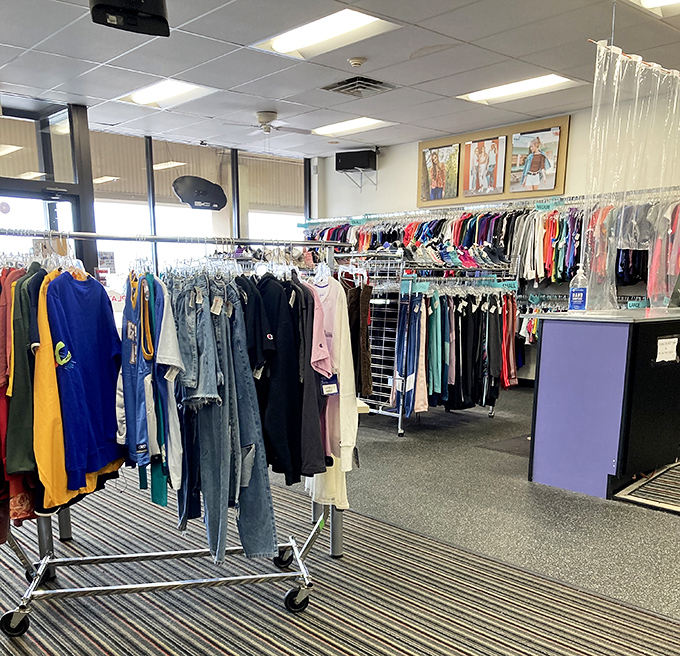Inside, racks upon racks create a labyrinth of possibility. This isn't your grandmother's thrift store&mdash;unless your grandmother was exceptionally trendy. 