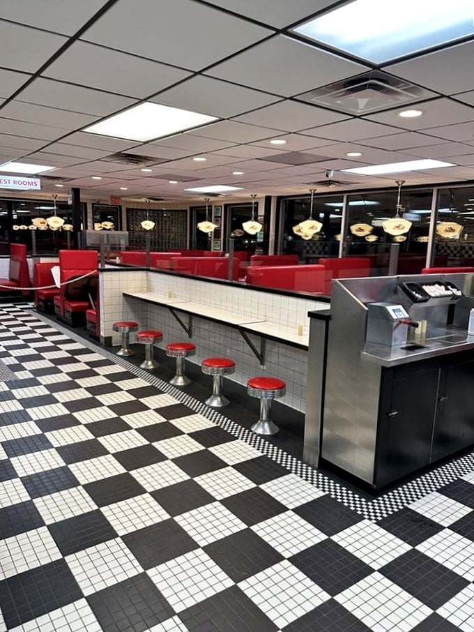 Classic Americana in every tile&mdash;Al's checkerboard floor and cherry-red booths aren't retro by design; they're authentic by survival, outlasting every food trend since pineapple on pizza.