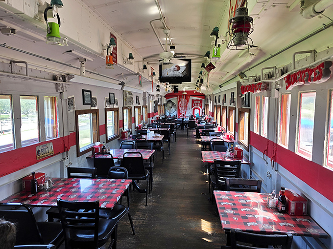 Step inside and you're transported to a bygone era of rail travel, except here the only destination is Delicious Town, population: everyone with an appetite.