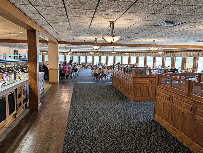 Spacious dining rooms mean you can spread out and contemplate your life choices after plate number three.