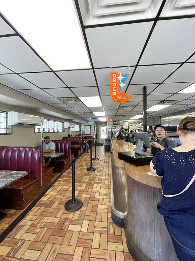 Classic Americana in every detail&mdash;from the parquet floor to the red vinyl booths where generations of Ohioans have mastered the art of loose-meat sandwich consumption. 