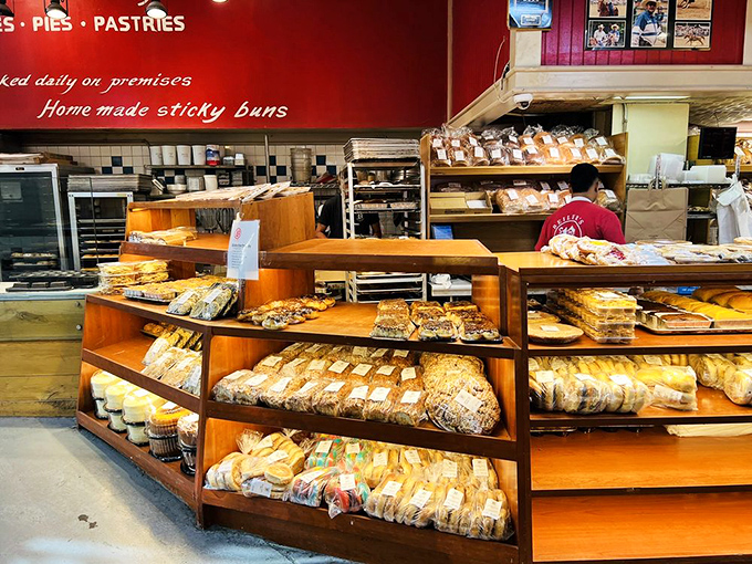 Carb heaven isn't a myth&mdash;it's right here on these wooden shelves where fresh-baked treasures await their destiny with your taste buds.