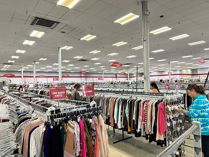 Dive into the racks at Texas Thrift Ingram! Find your next favorite outfit among the great deals on clothes and accessories.