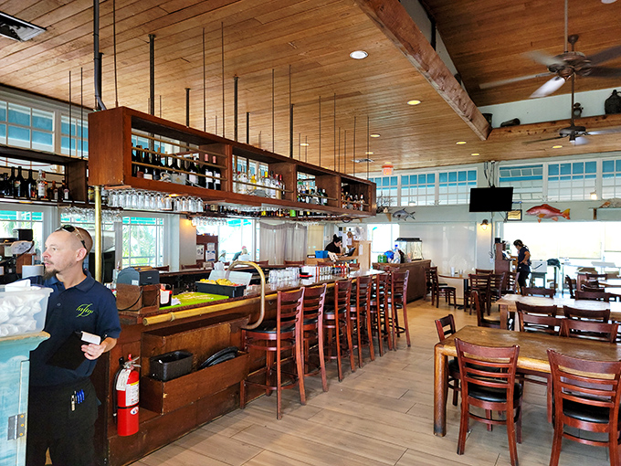 Wooden beams, nautical touches, and that bar &ndash; where stories flow as freely as the cocktails. Keys perfection in every detail.