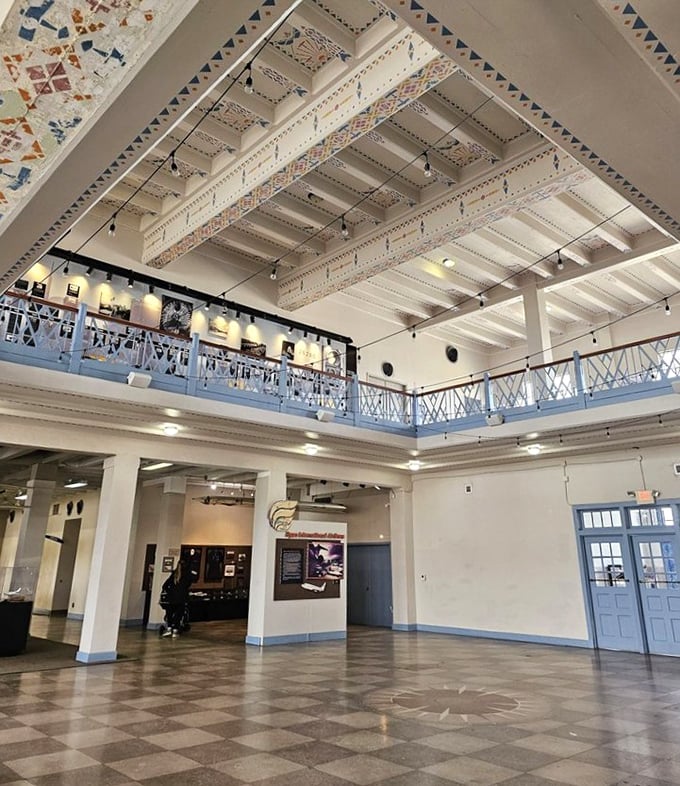 Step inside and look up&mdash;that's not just any ceiling. The ornate Native American-inspired patterns and soaring two-story atrium make airport architecture from the 1930s look like the Sistine Chapel of travel.