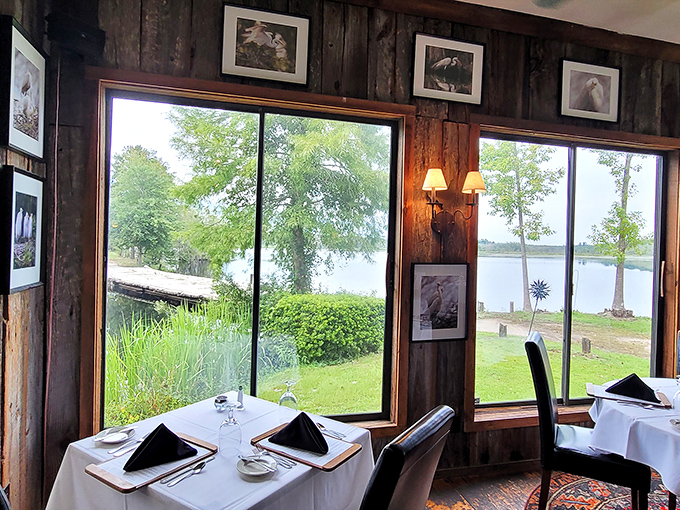 Those pond-view tables? Better than any city skyline when your steak arrives perfectly charred.