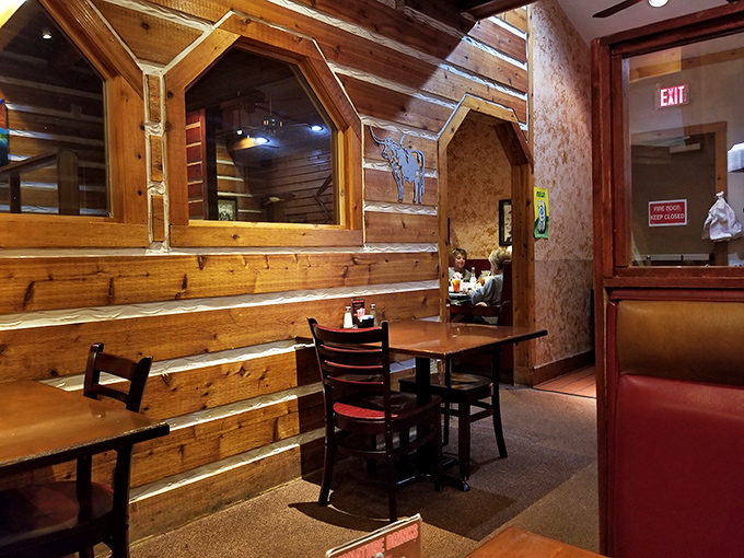 Wood-paneled warmth meets genuine comfort &ndash; this is what a real barbecue joint should feel like.